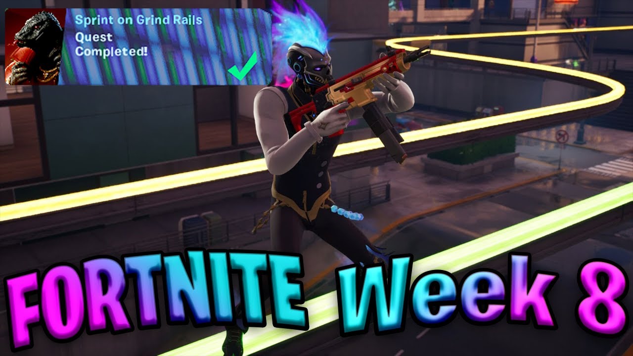 Sprint on Grind Rails (Location) - Fortnite Chapter 4 Season 2 Week 8 ...