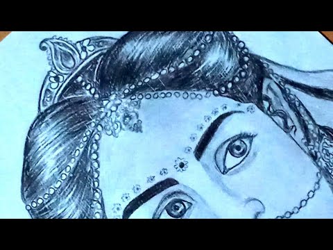 Drawing radha/राधा रानी ड्राइंग/Radha's sketch /how to draw radha/radha ...
