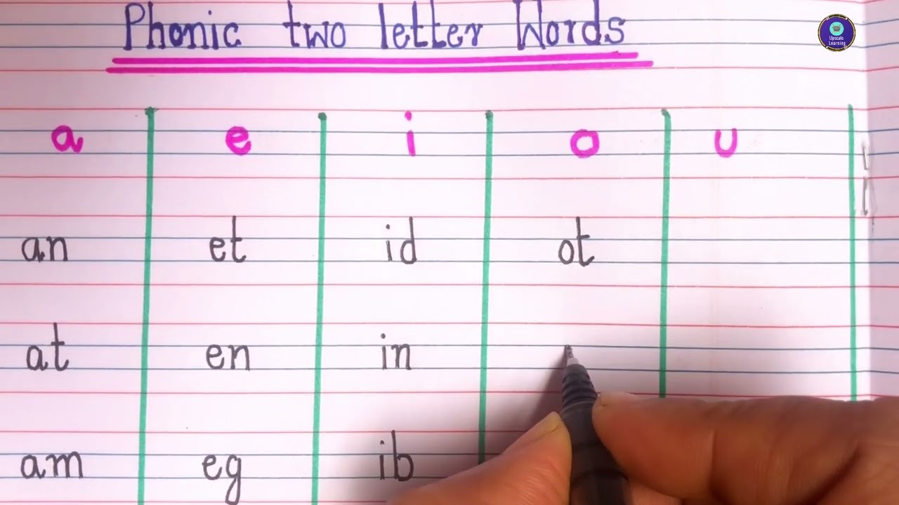 2 Letter phonic Words for kids in English | 2 letter wale shabad | Two ...