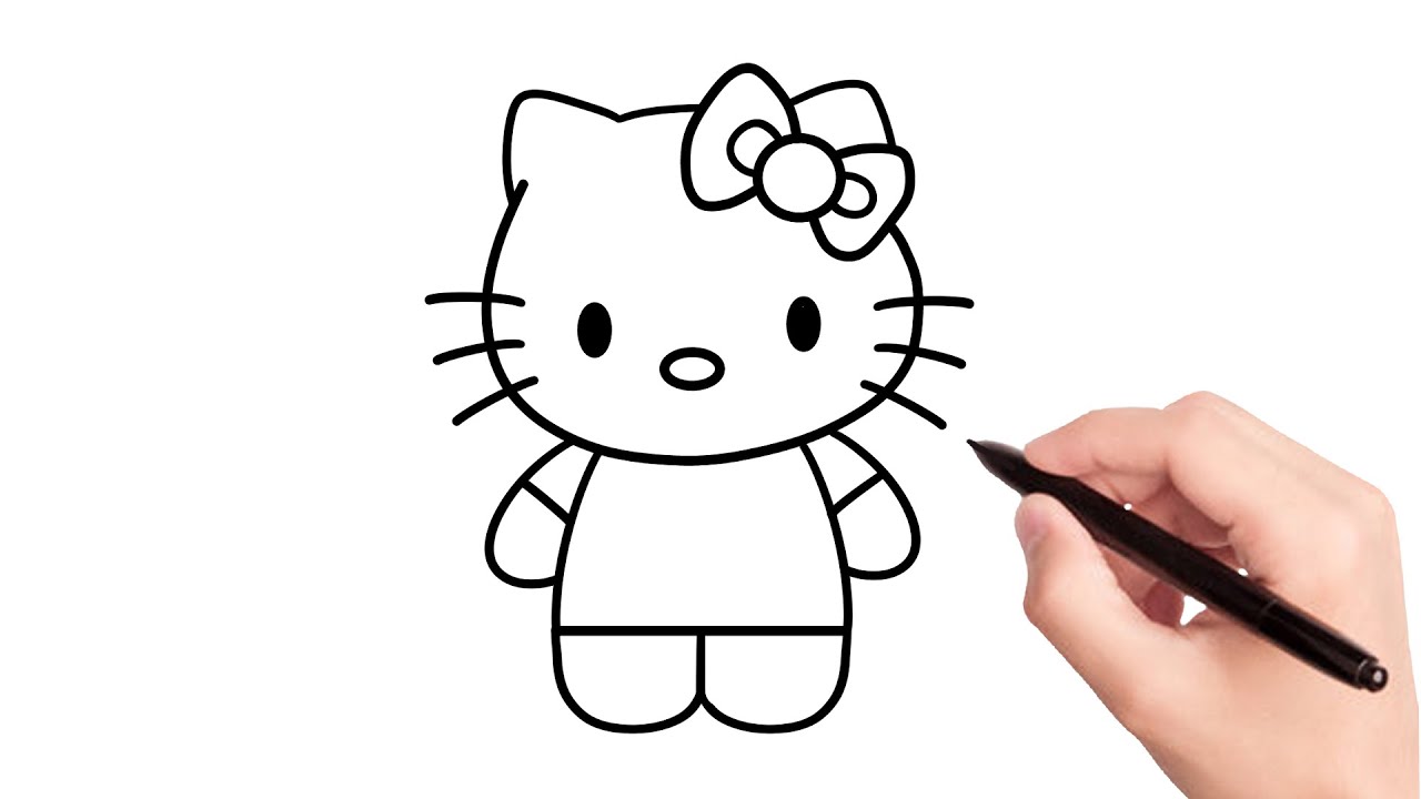 HOW TO DRAW HELLO KITTY STEP BY STEP - YouTube