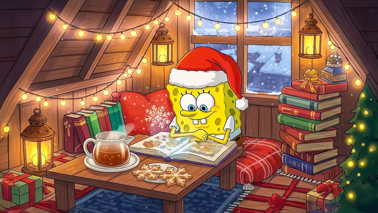SpongeBob Christmas Reading 🎄 Cozy & Chill Lofi Beats for Study & Relax ...