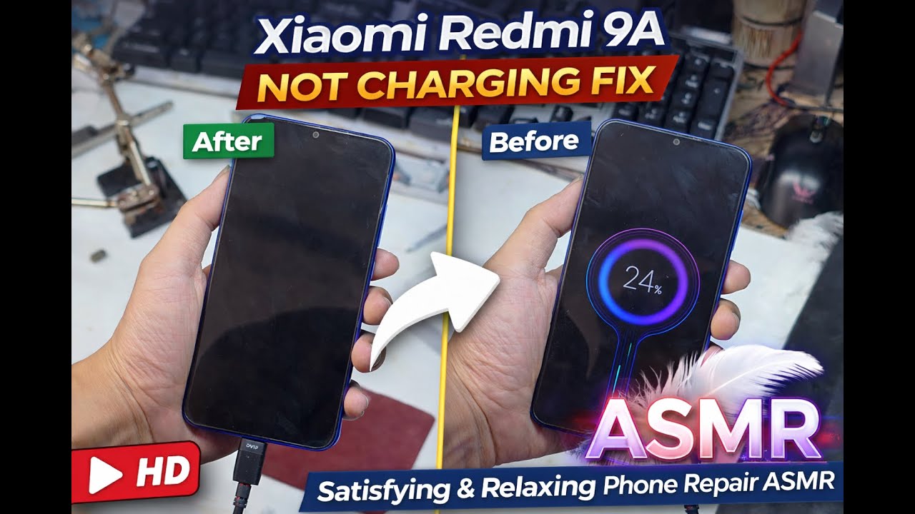 Xiaomi Redmi 9A Not Charging Fix Satisfying & Relaxing Phone Repair ...