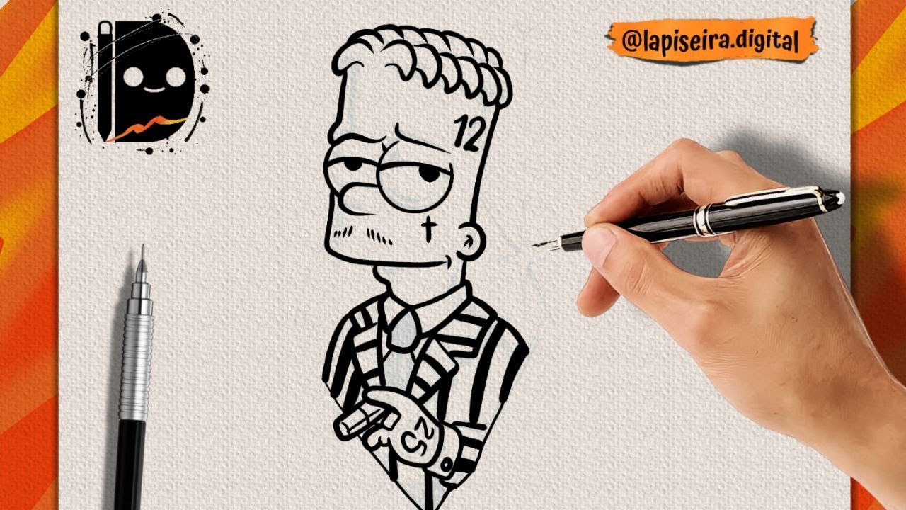 how to draw bart simpson pick blender - YouTube