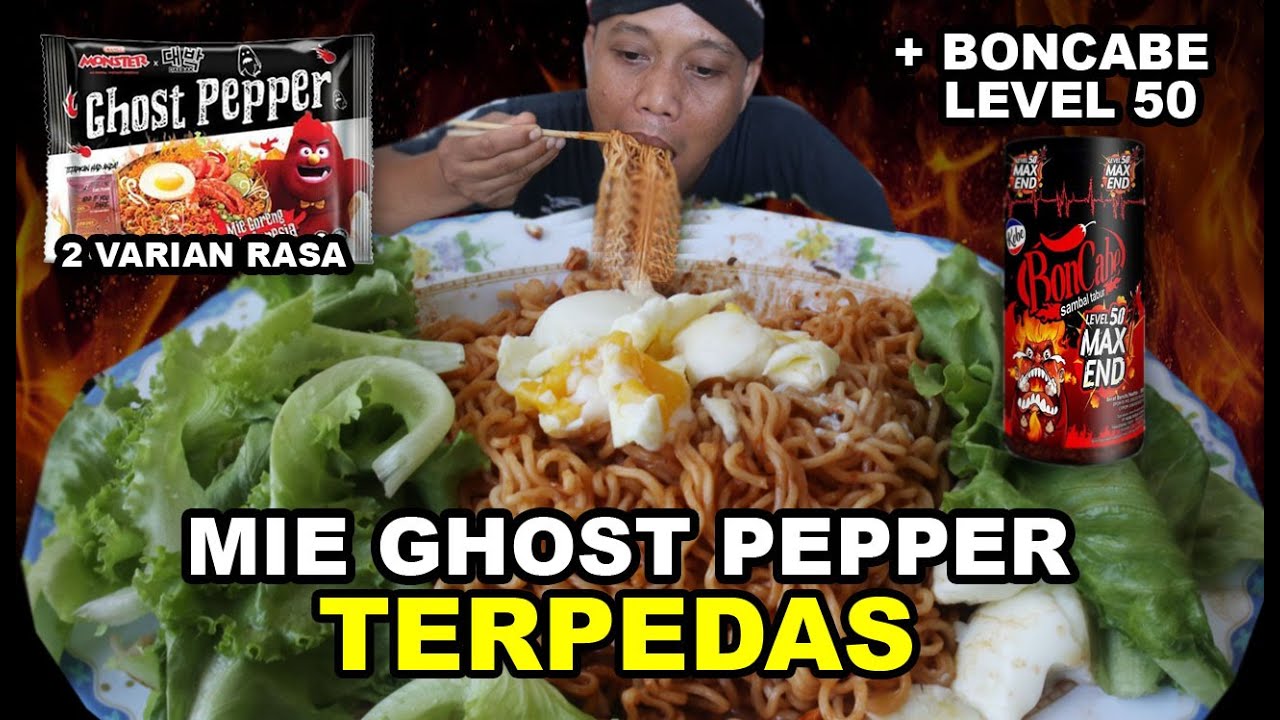 MUKBANG MIE GHOST PEPPER 2 VARIAN RASA + BONCABE LEVEL 50 #mukbang # ...