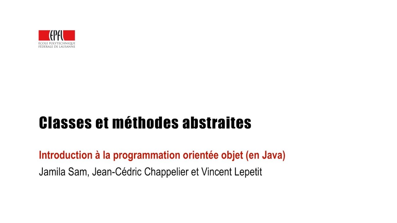 Classes et méthodes abstraites - YouTube