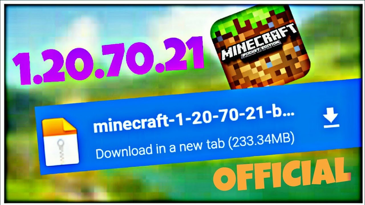 FINALLY Minecraft PE 1.20.70.21 OFFICIAL VERSION RELEASED - YouTube