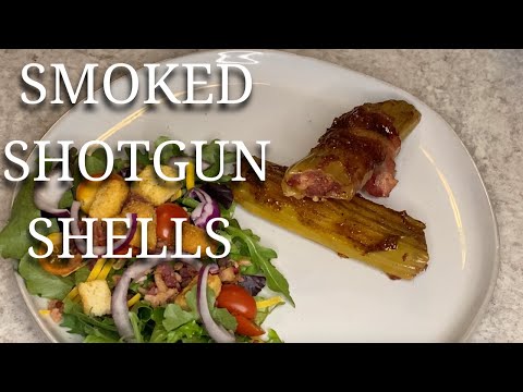 SMOKED SHOTGUN SHELLS RECIPE | How to smoke Shotgun Shells on a Pit ...