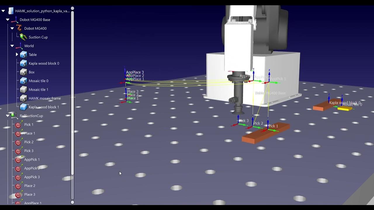 Rotating Kapla wood blocks in RoboDK using Python - YouTube