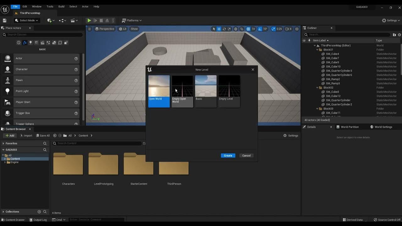 GAEA 024 01 Import Terrain from GAEA Part2 Create a new level Unreal Engine - YouTube