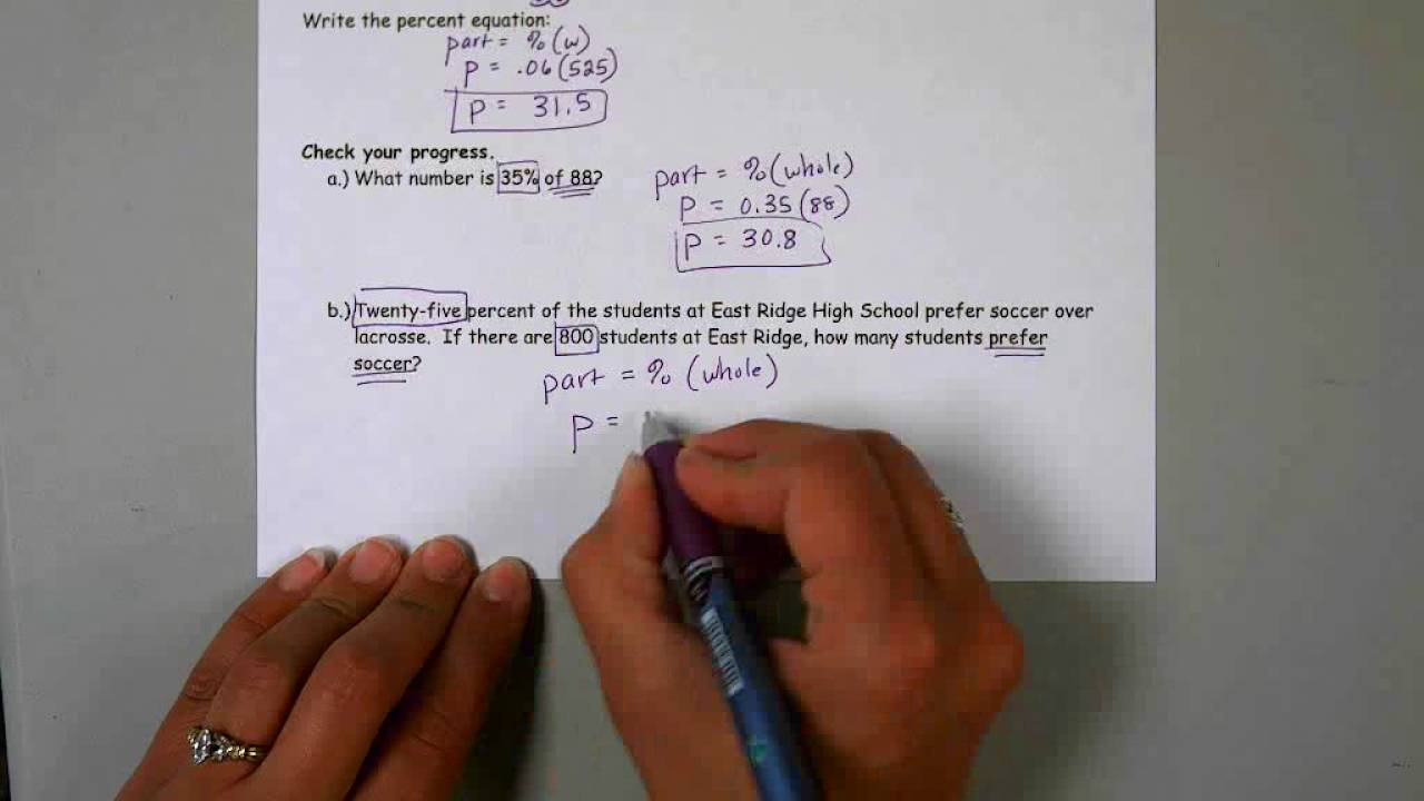 PACE Percent Equation - YouTube