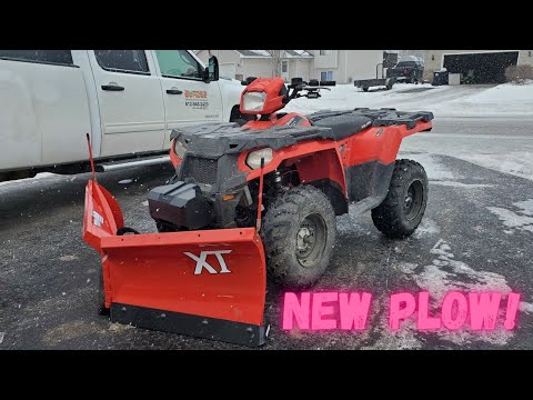 Our New Snow Plow [Boss ATV V-XT] #snowplowing - YouTube