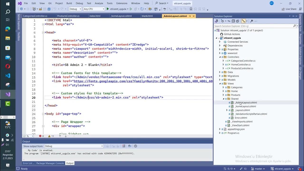 Asp.net Core Mvc 6.0 E-Ticaret Uygulaması - YouTube
