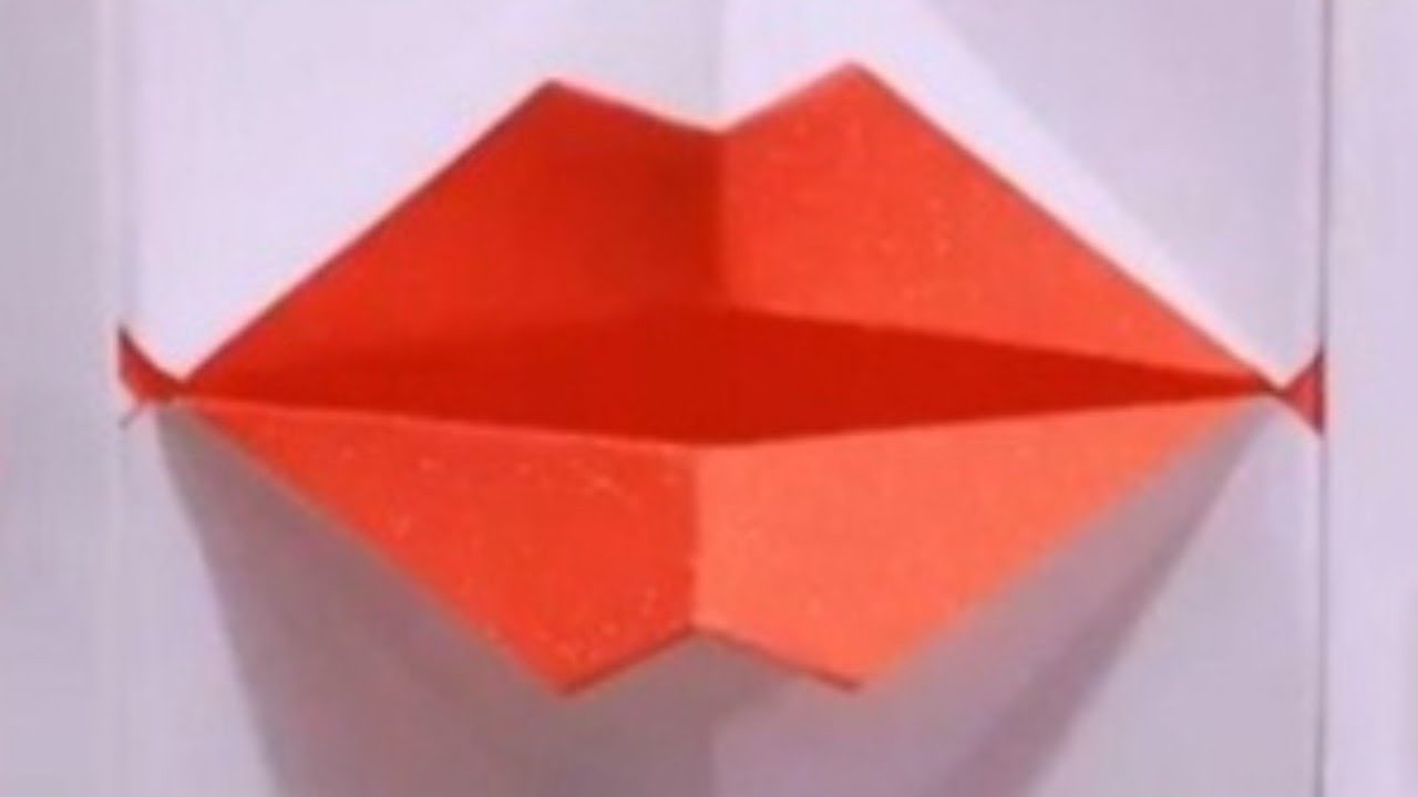 easy origami lips: how to make paper lips💋💋 - YouTube