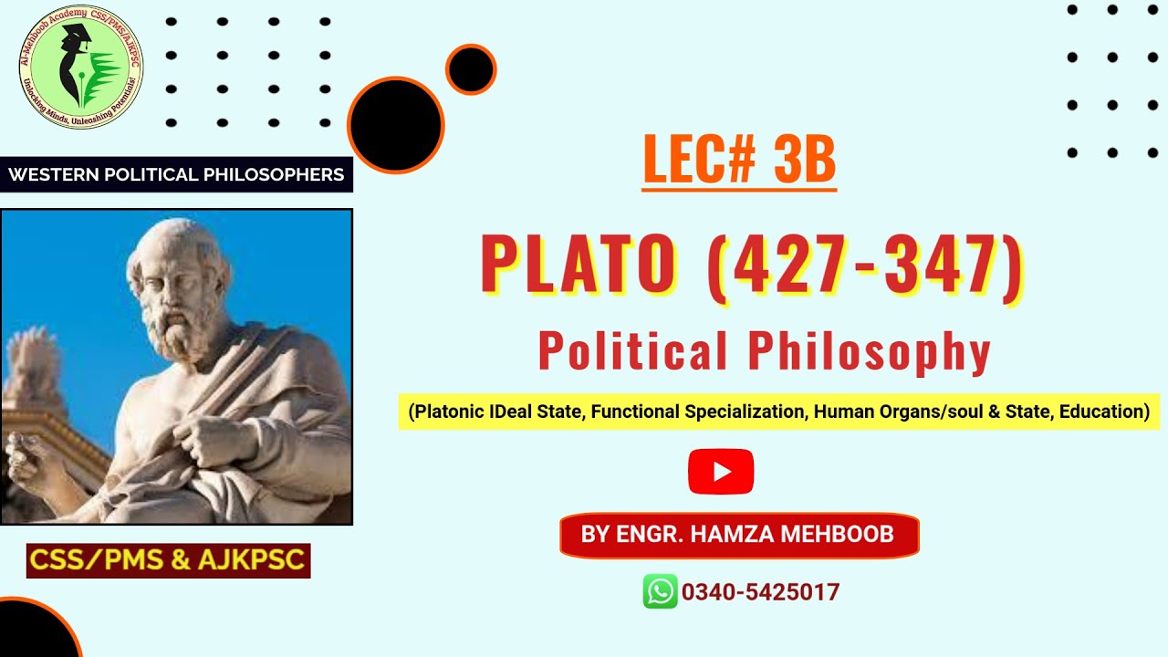 PLATO Political thought css | LEC 3B | Platonic ideal state | Organs ...