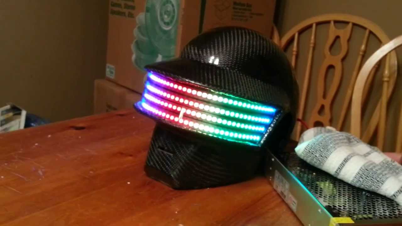 Daft Punk Thomas Helmet - LED Display - Full Colour - YouTube