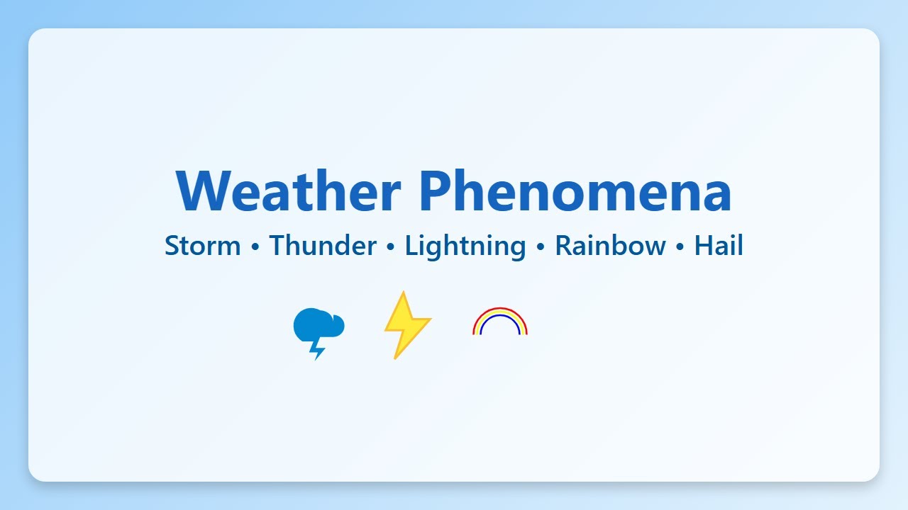 Weather Phenomena Explained 🌦️ | Storms, Thunder, Lightning, Rainbow ...