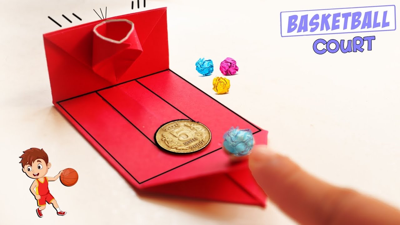Easy origami mini toy basketball slam dunk | Moving paper toys pop it ...