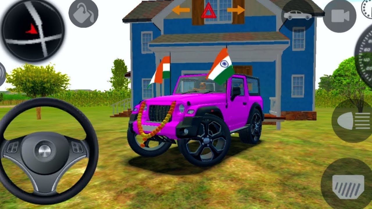 Indian Red Thar Driving on Village Road | Village Road Thar Drive ...