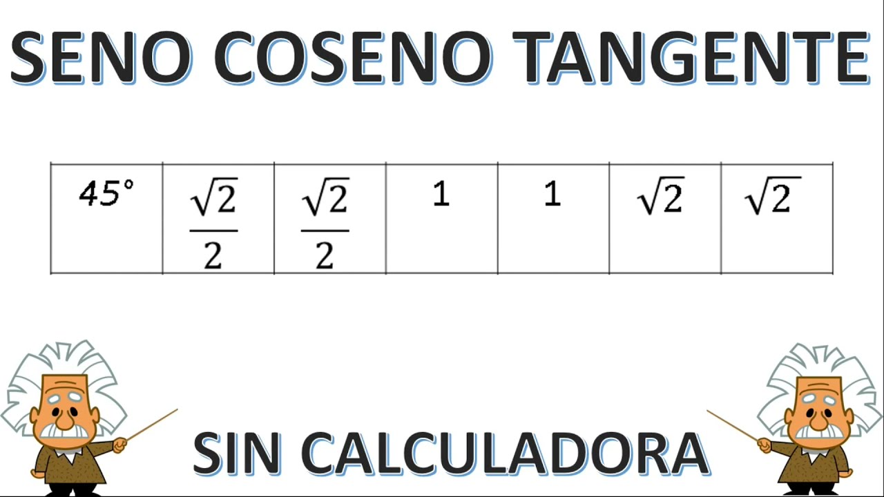 RAZONES TRIGONOMÉTRICAS PARA 45 GRADOS SIN CALCULADORA - YouTube