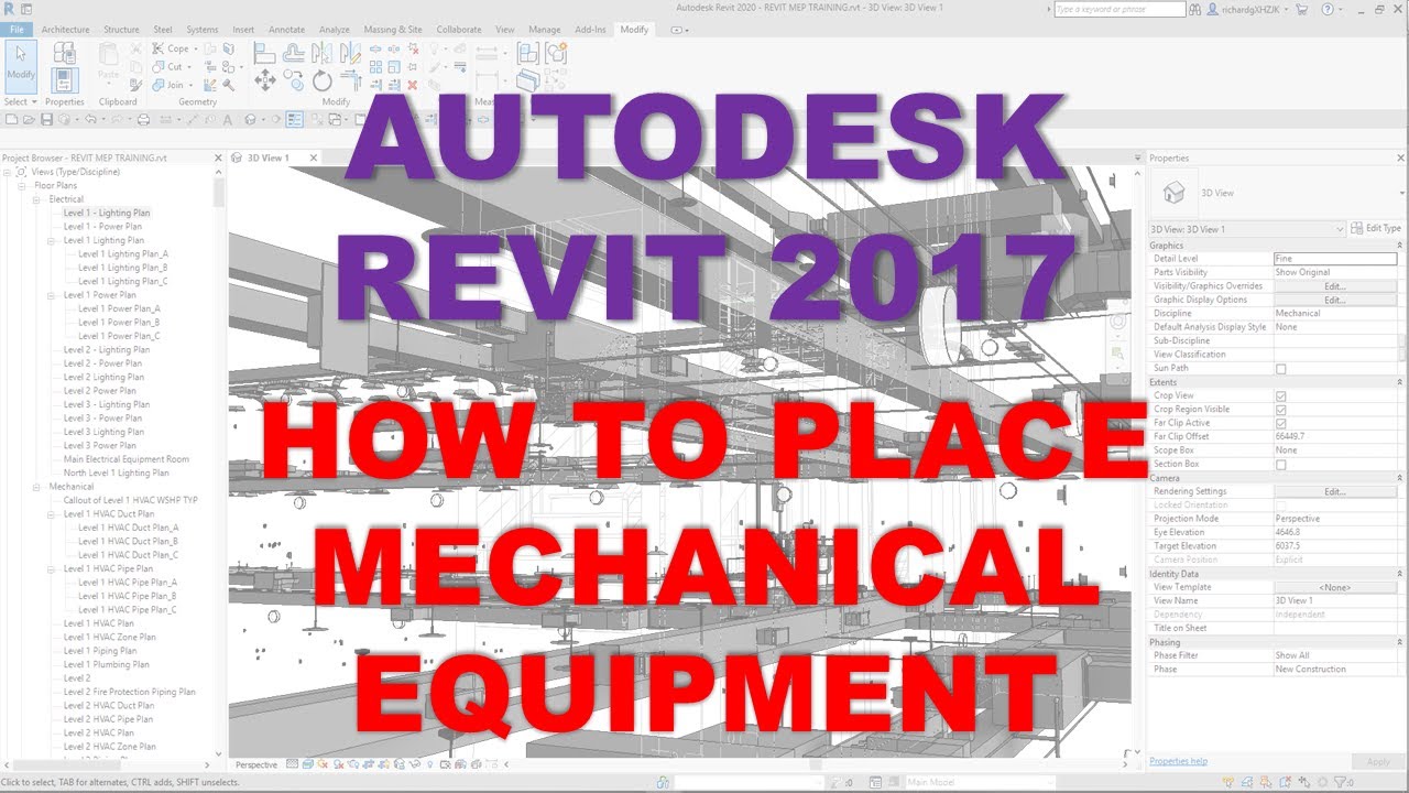 REVIT MEP 2017: HOW TO PLACE MECHANICAL EQUIPMENT - YouTube