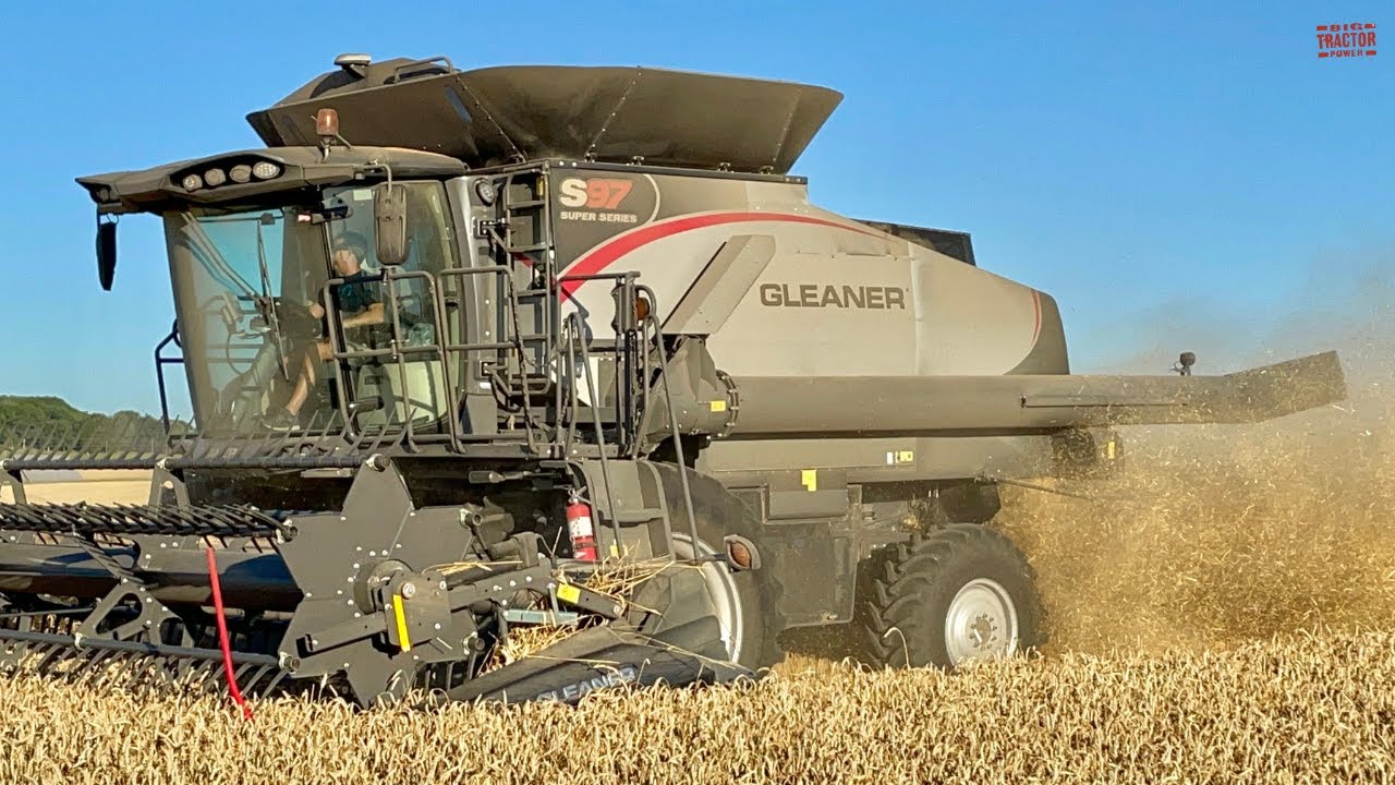GLEANER S97 Combine Harvesting Wheat - YouTube
