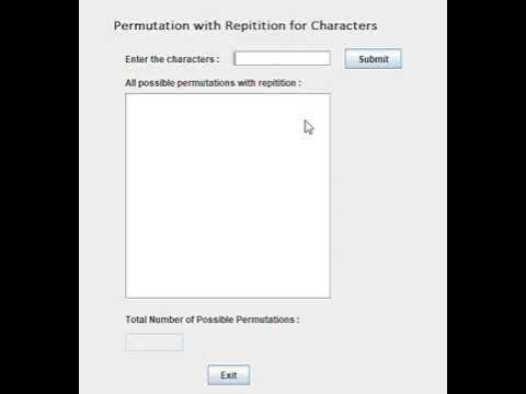 TOPIC 8: PRINT ALL PERMUTATIONS WITH REPETITION OF CHARACTERS - YouTube