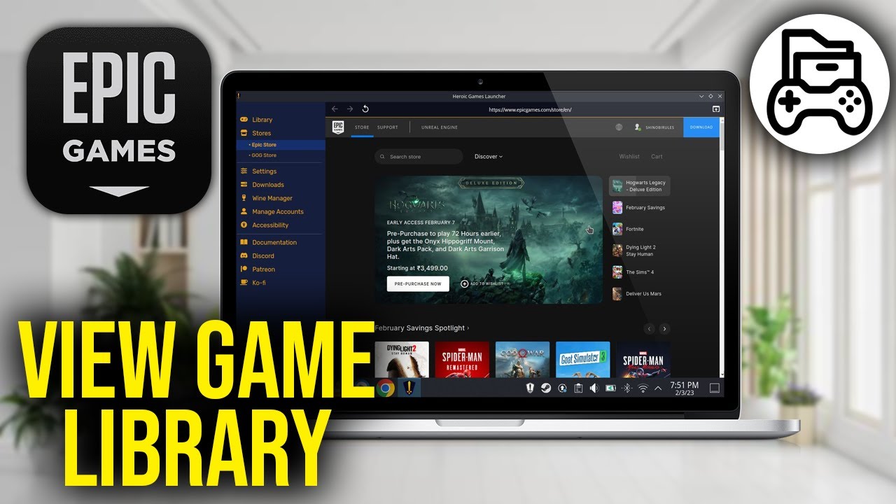 How To See Game Library on Epic Games Website - YouTube