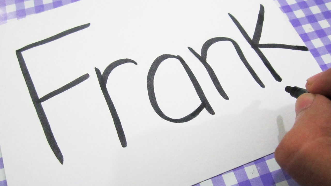 How to turn words FRANK into a Cartoon With Coloring ! Learn drawing ...