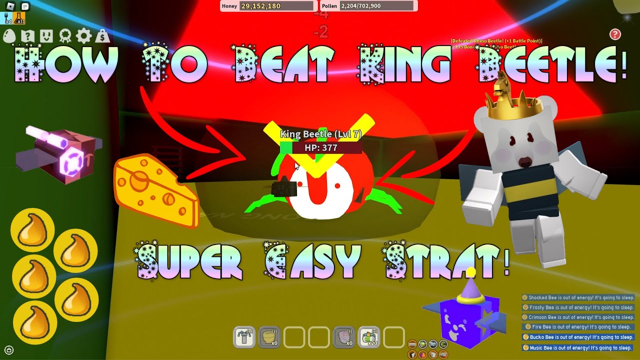 How To Easily Beat King Beetle! (Cheese Strats) - Bee Swarm Simulator ...