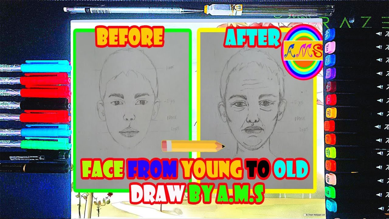Face from Young To Old Draw By Art Magic Show | How To Draw Picture ...