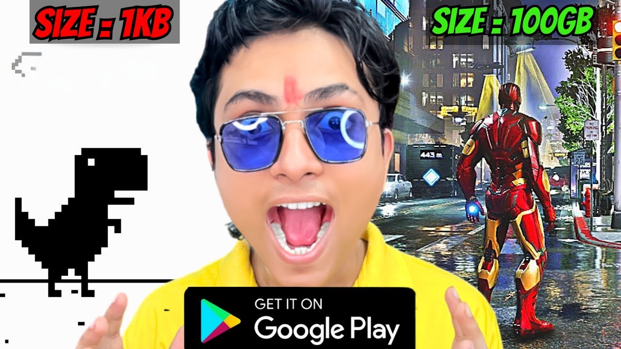 Playing 1KB To 100GB Playstore Games! - YouTube