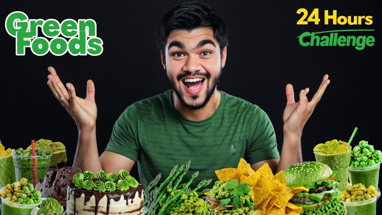 GREEN FOOD CHALLENGE ONLY | vlog💚 - YouTube