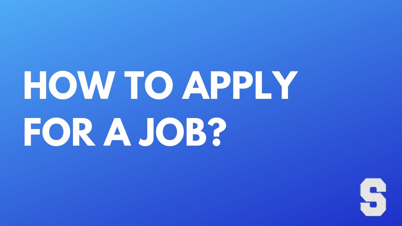 How to apply for a job? - YouTube