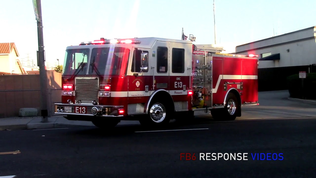 Orange County Fire Authority NEW Engine 13 Responding - YouTube