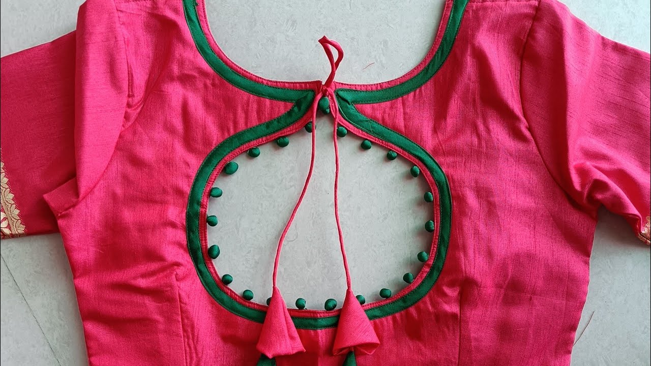 matka shape boat neck blouse cutting and stitching | Potli button boat ...
