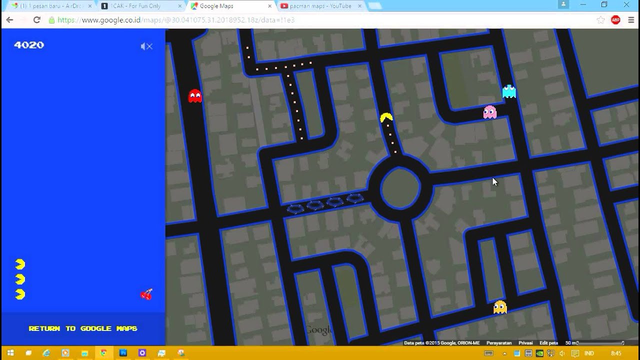 Google Pacman Maps from Google Maps - YouTube