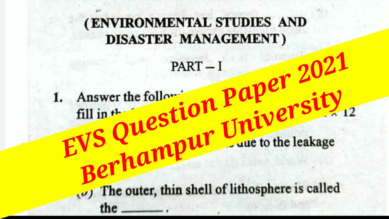 EVS Question Paper 2021 Berhampur University CBCS Syllabus Odisha Majhi ...