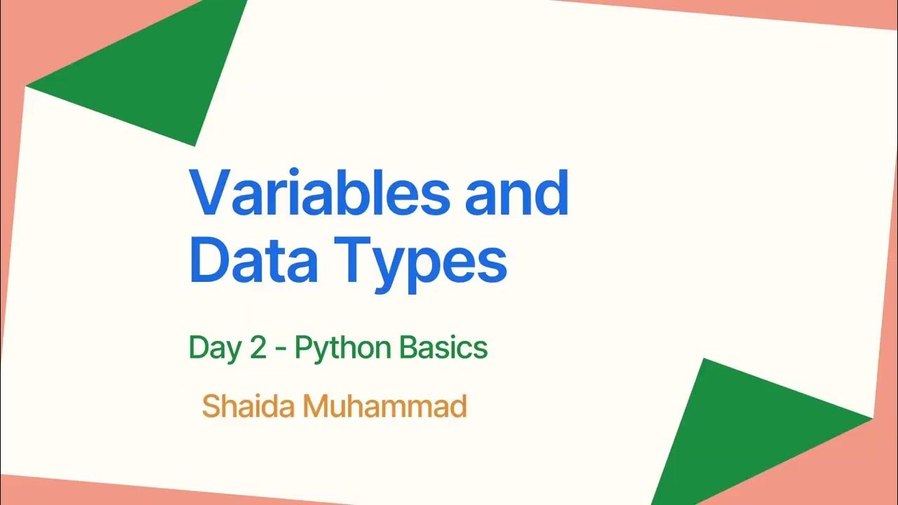 Lecture 2: Variables & Data Types in Python | Python Ramzan Free Online Course in Pashto - YouTube