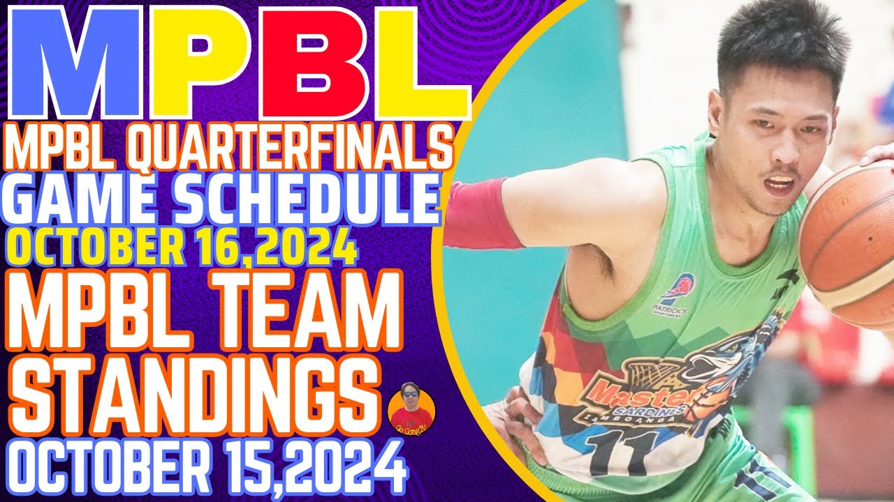 MPBL QUARTERFINALS LATEST TEAM STANDINGS OCTOBER 14,2024|BONG GALANZA ...