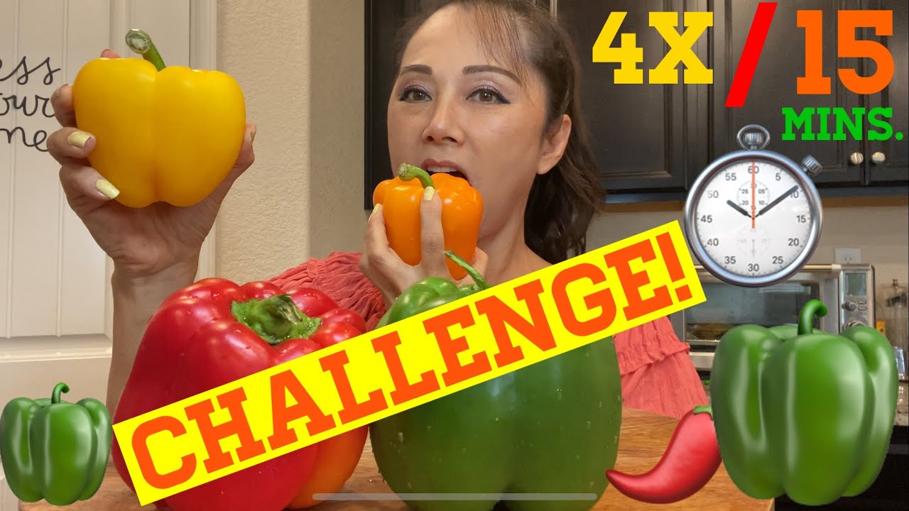 BELL PEPPER CHALLENGE ! 4 BELL PEPPERS IN 15 MINUTES BY:@KCConnection ...