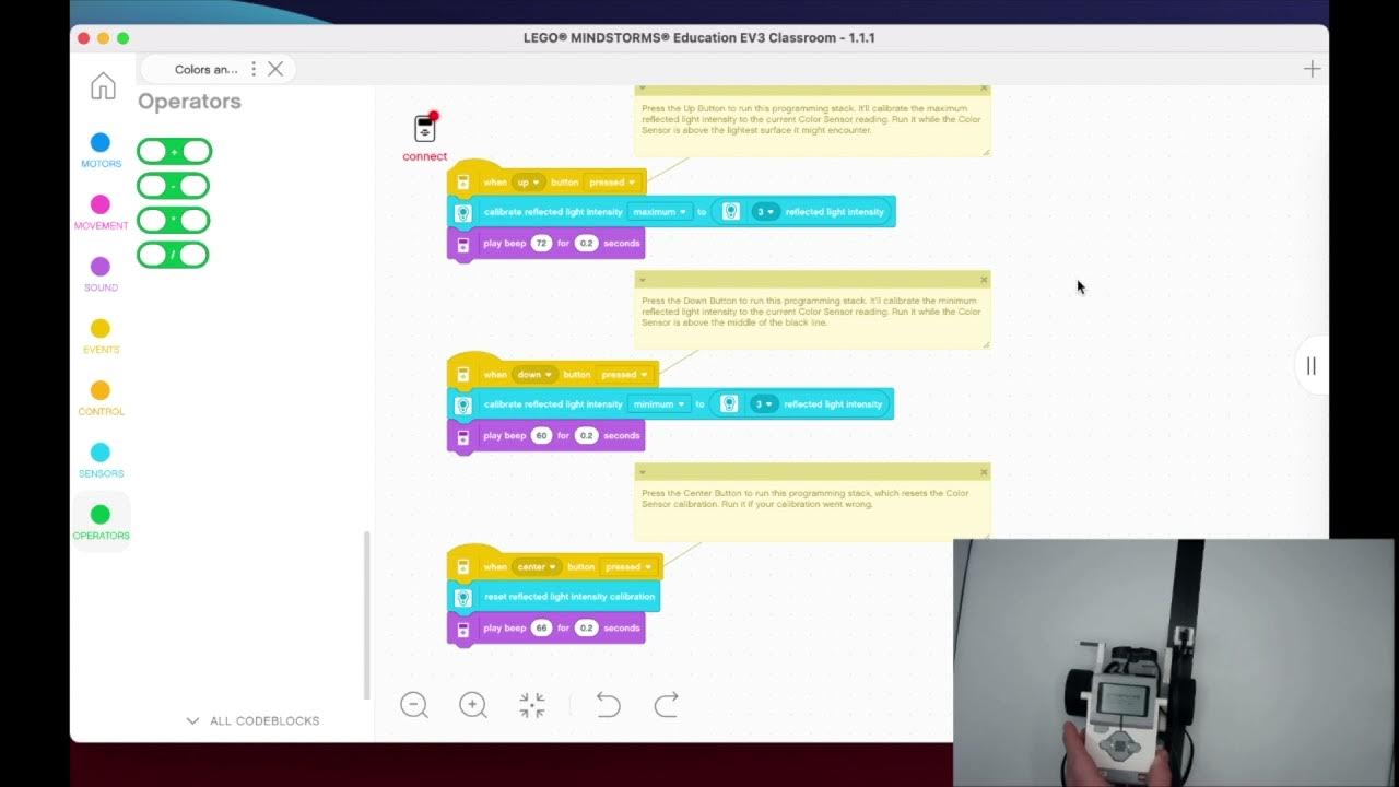 LEGO EV3 Mindstorms Robot Trainer Course - 4.4 Calibrating Color Sensor ...
