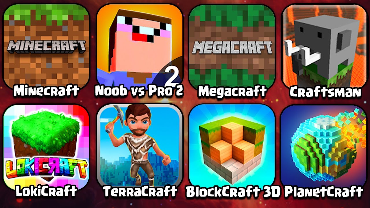 Minecraft, Block Craft 3D, Noob vs Pro 2, Megacraft, Craftsman ...