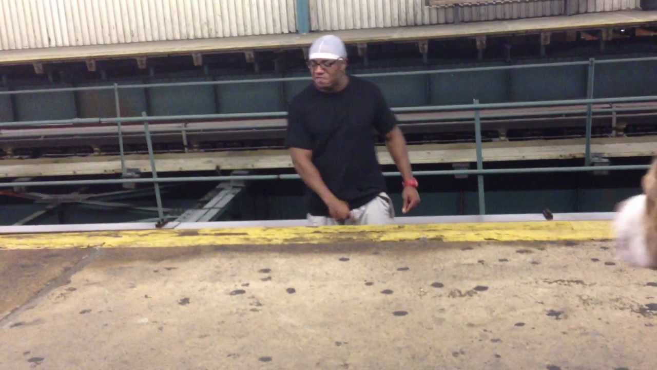 KRAZY BLOOD JUMPS ON TRAIN TRACKS IN BROOKLYN NEW YORK - YouTube