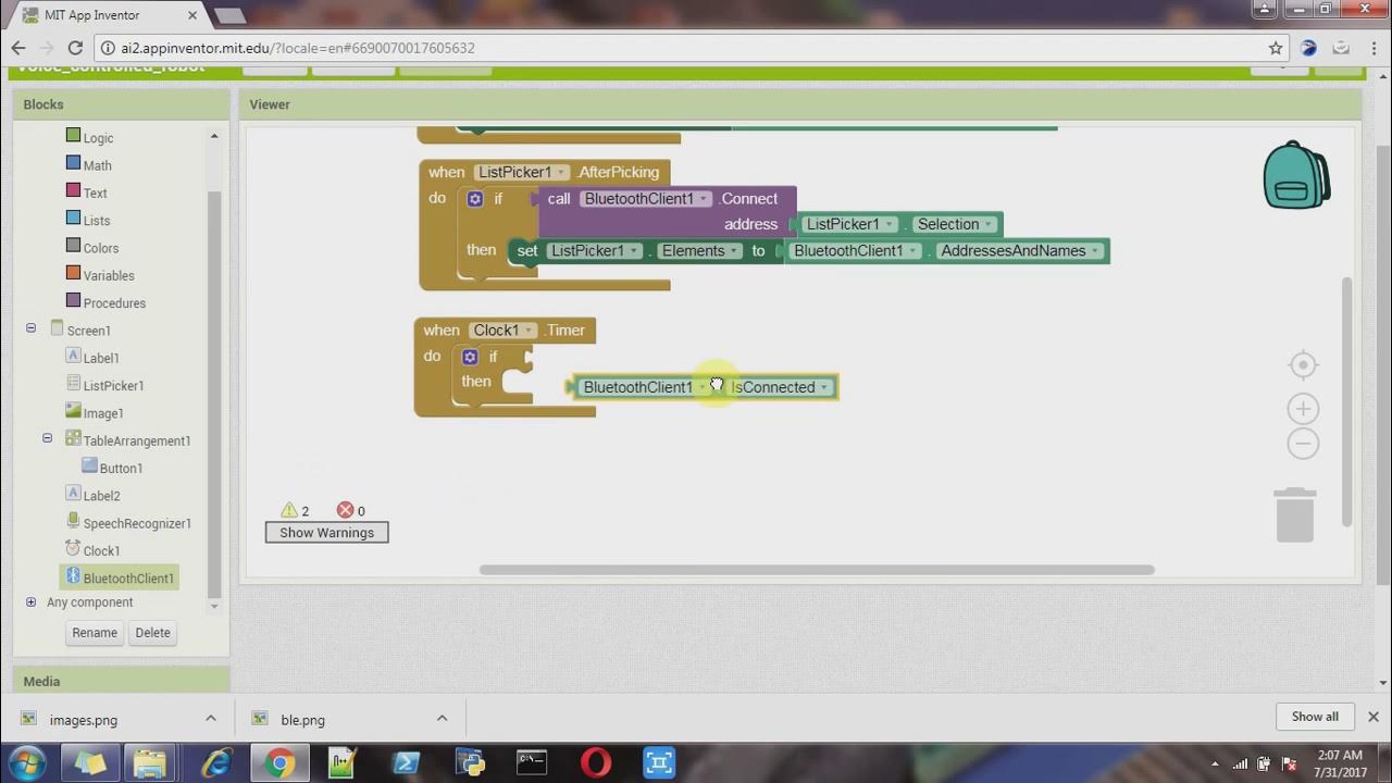 How to make voice controlled robot android app using MIT app inventor - YouTube