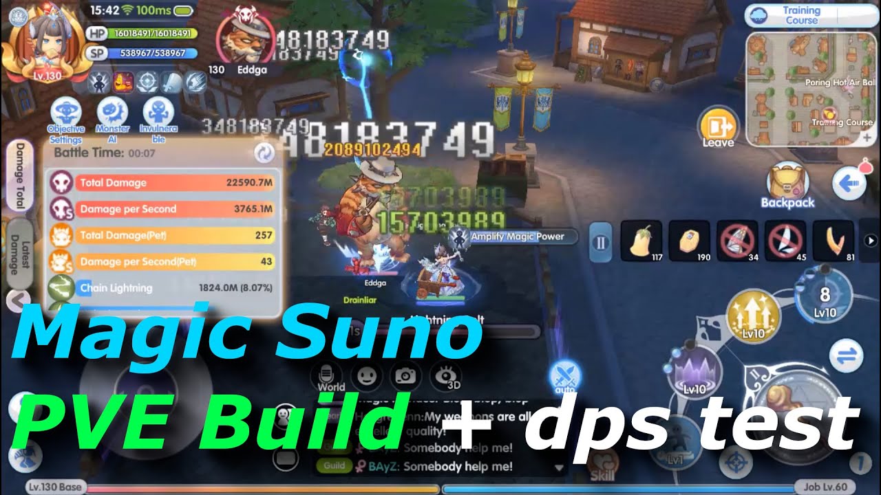 Magic Suno PVE Build + dps test | rox | Ragnarok X: Next Generation ...