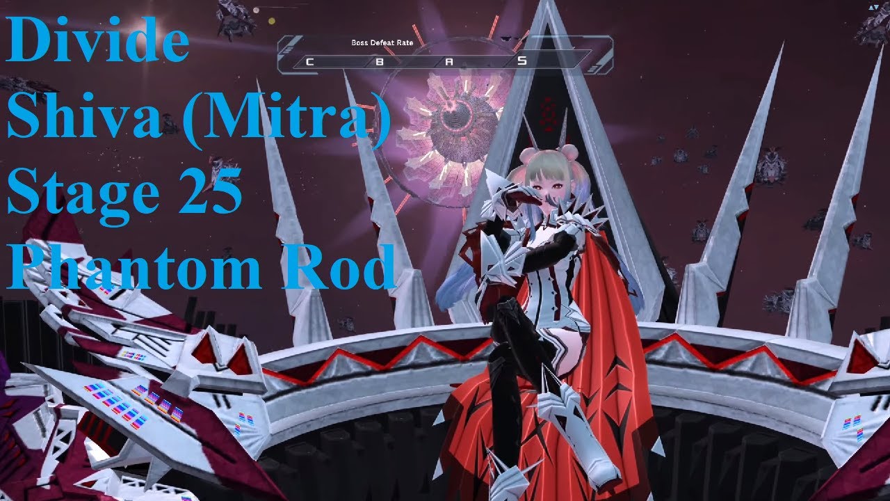 PSO2 JP: Divide Shiva (Mitra) Stage 25 - Phantom (Ph) Rod Solo - YouTube