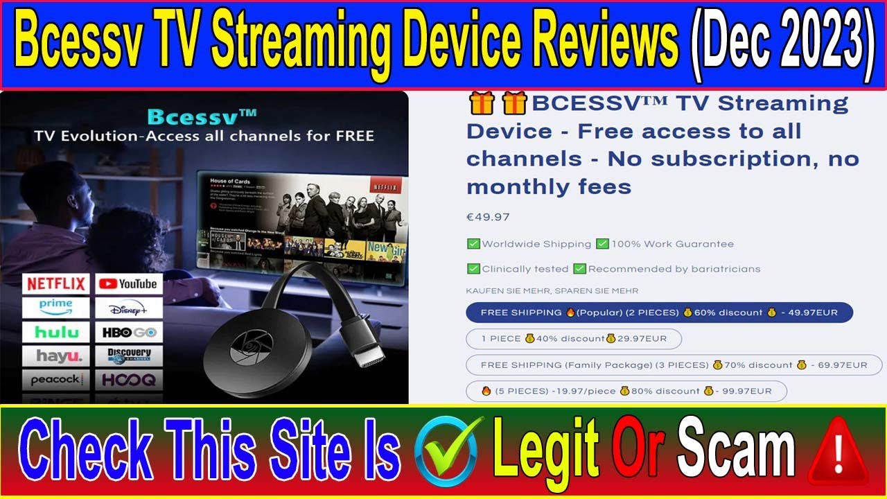 Bcessv TV Streaming Device Reviews (Dec 2023) Real Or Fake Site | Watch ...