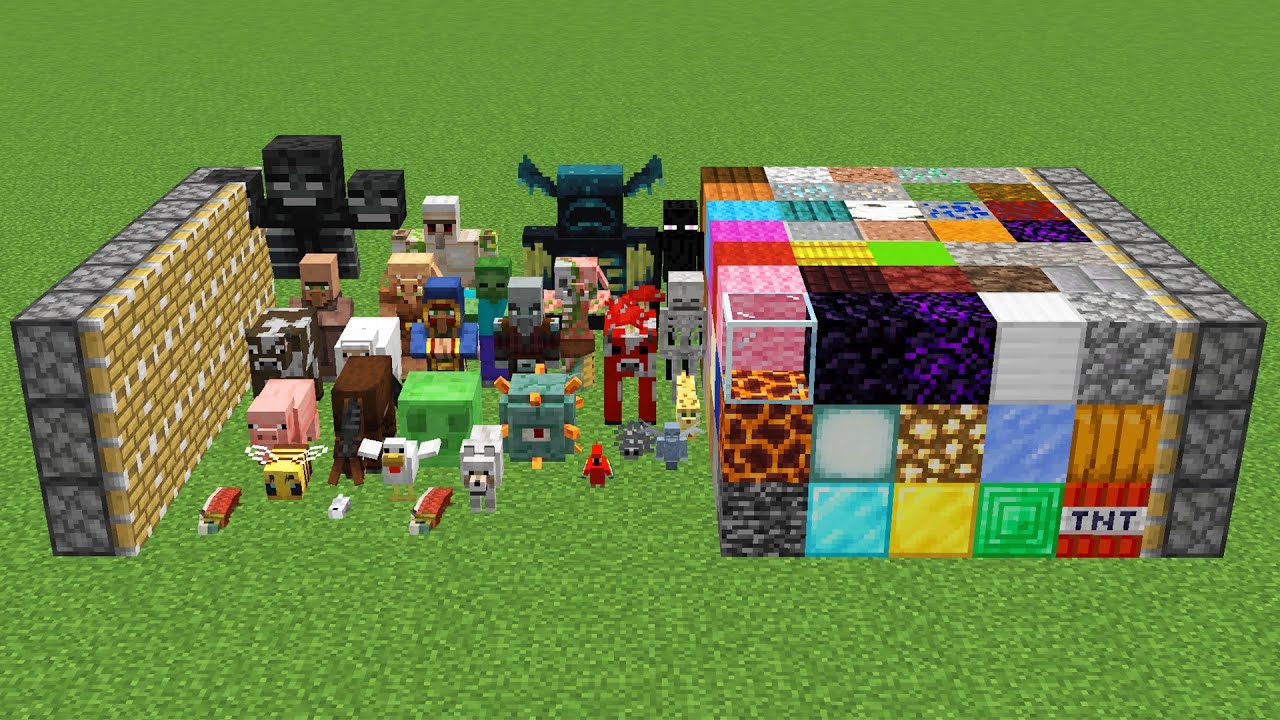 all mobs + all blocks = ??? - YouTube
