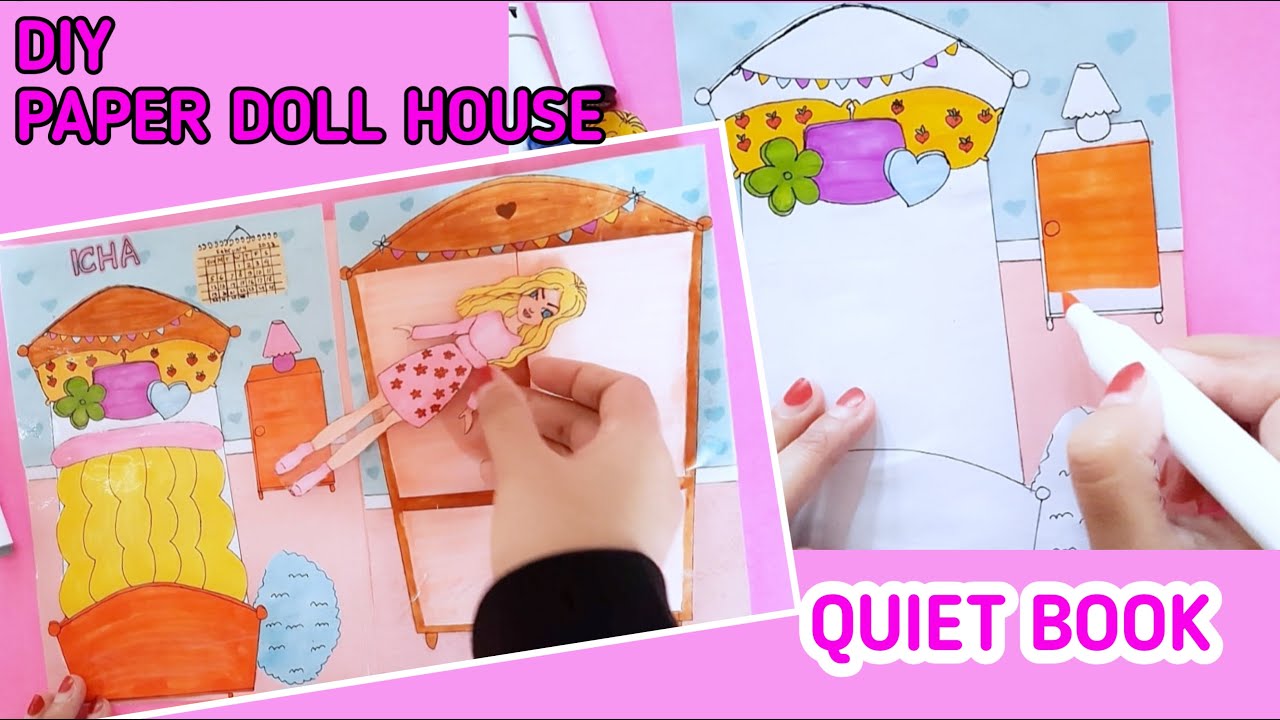 QUIET BOOK TUTORIAL PAPER | part 1 BEDROOM | QUIET BOOK | PAPER DOLL HOUSE l PAPER DOLL - YouTube
