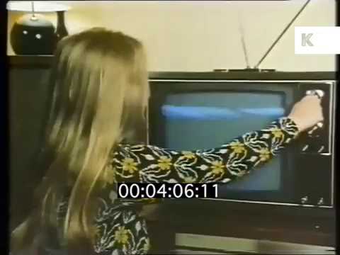1970s Young People Watching TV, Changing Television Channel